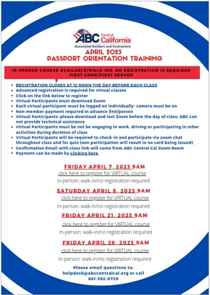 Passport Orientation Training VIRTUAL