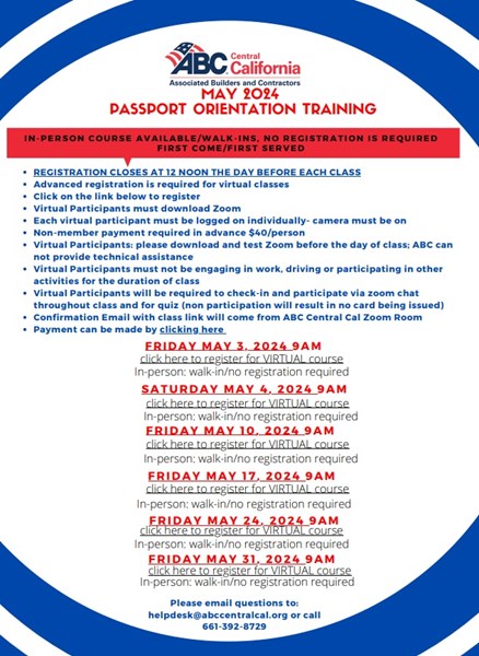 Passport Orientation Training VIRTUAL