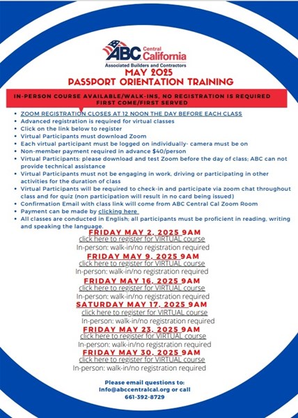 Passport Orientation Training VIRTUAL
